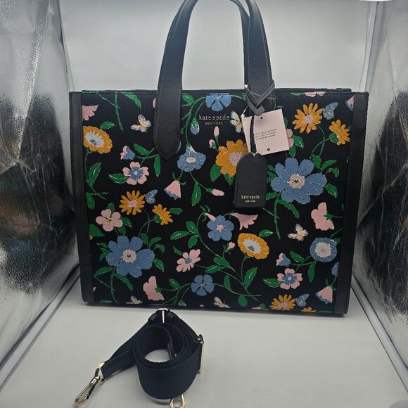 kate spade | Bags | Kate Spade Manhattan Floral Garden Jacquard Large ...
